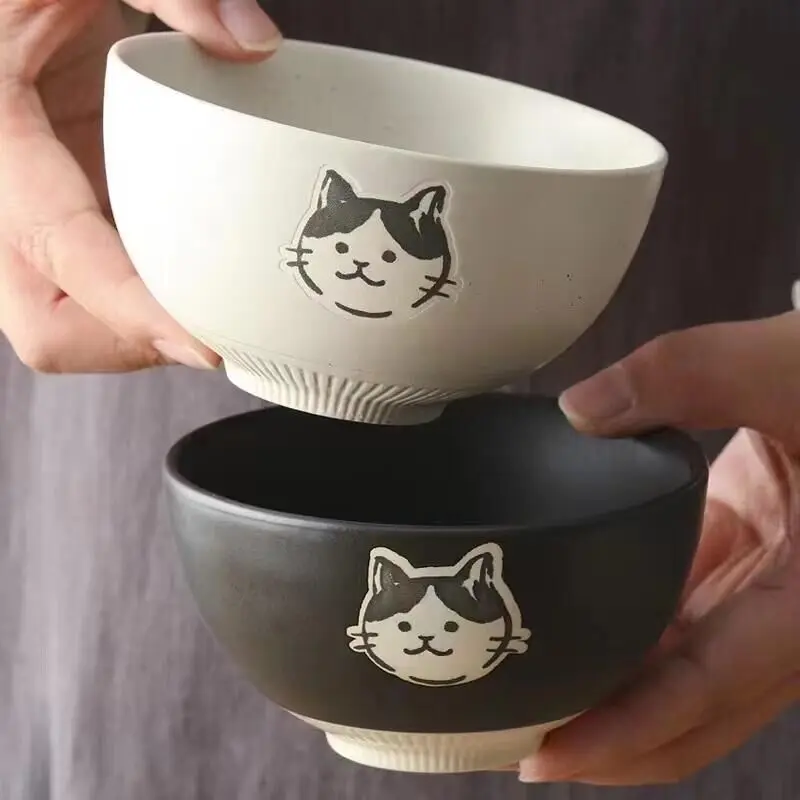 Japanese-Cartoon-Small-Round-Bowl-Cute-Rice-Bowl-Ceramic-Relief-Bowl ...