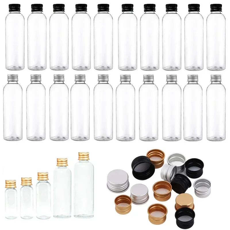 10Pcs-5ml-250ML-Mini-Plastic-Bottle-With-Aluminum-Screw-Lids-Portable ...