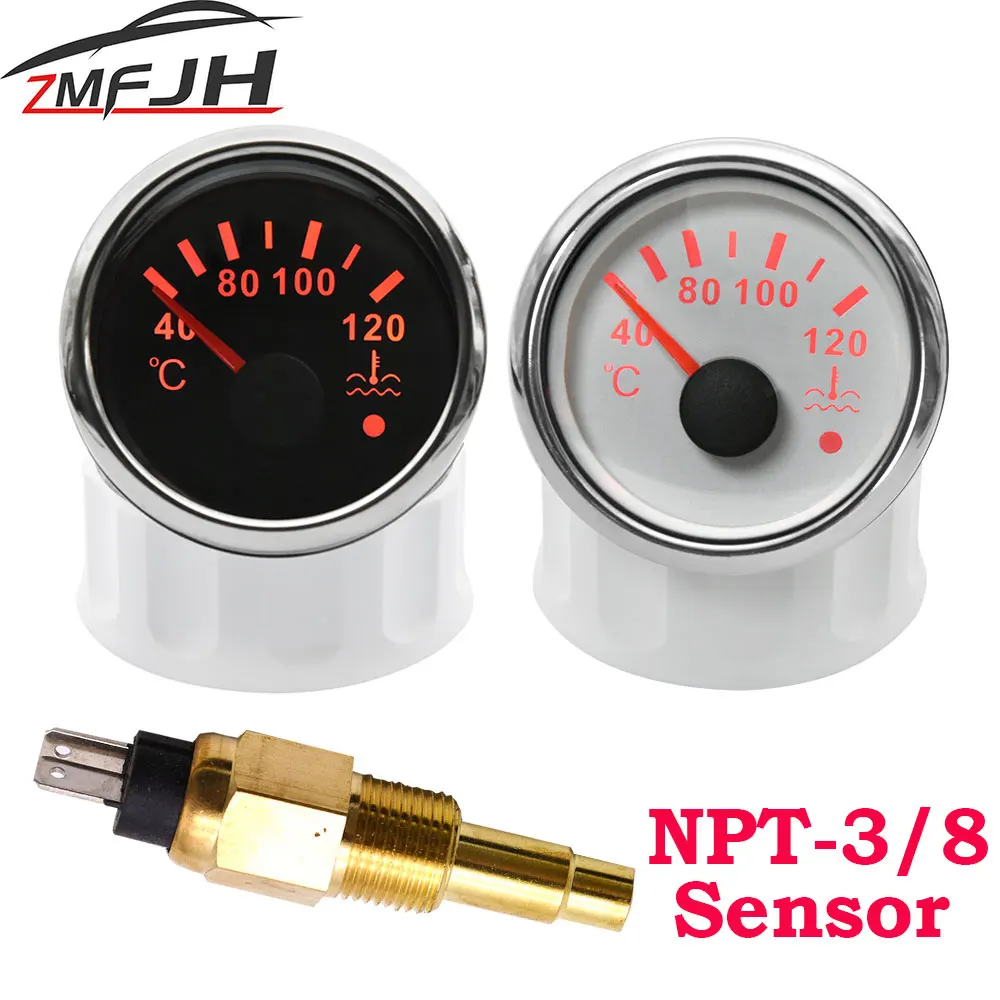 40-120 Digital Water Temp Gauge with Sensor 3/8 NPT Water Temperature ...
