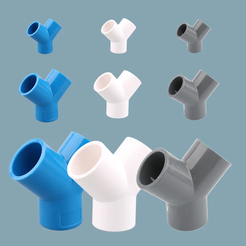 1pc-20-25-32-40-50mm-PVC-Y-3-Way-Connector-Garden-Irrigation-Connector ...