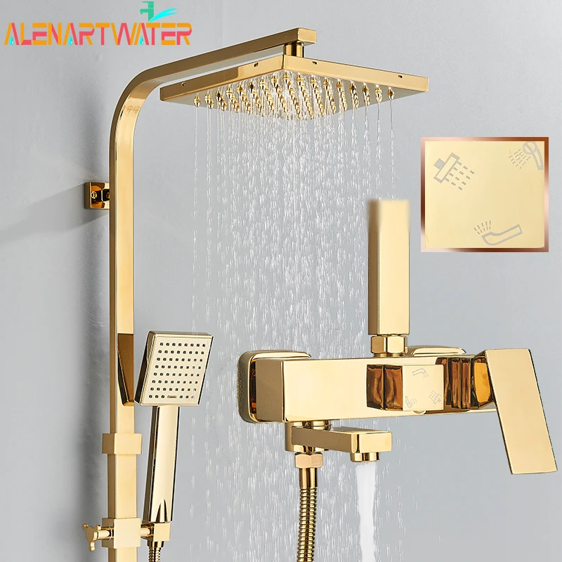 Brass Shower Faucets Bathroom Shower Mixer Crane Bidet Faucet Rainfall ...