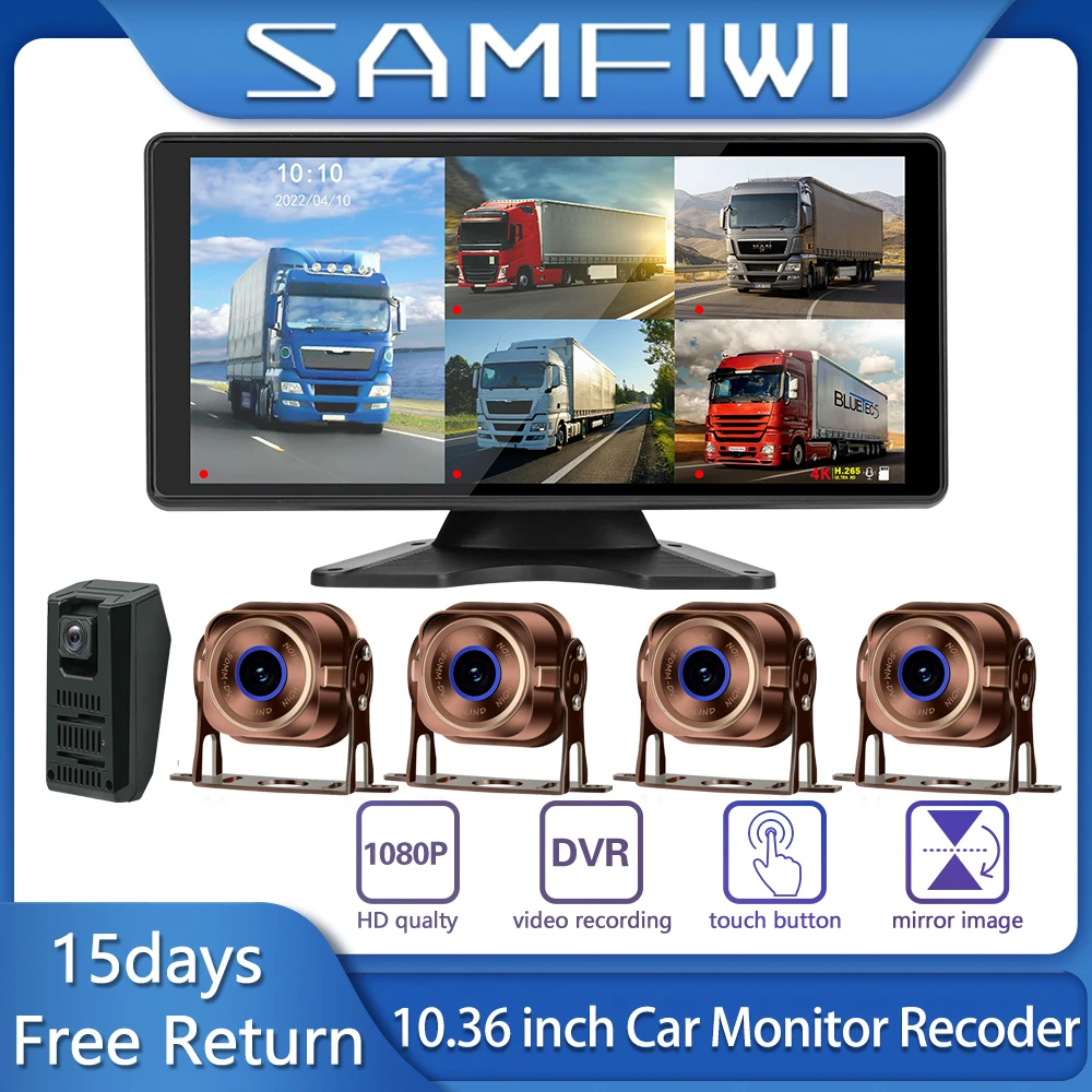 New-10-36-inch-5CH-IPS-Touch-Split-Screen-AHD-Car-Monitor-Bluetooth ...