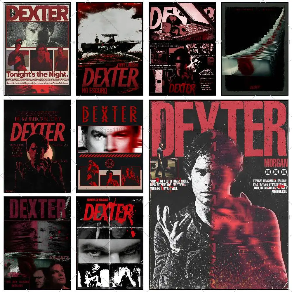 D-Dexter Classic TV Poster Self-adhesive Wall Mural Art Waterproof ...