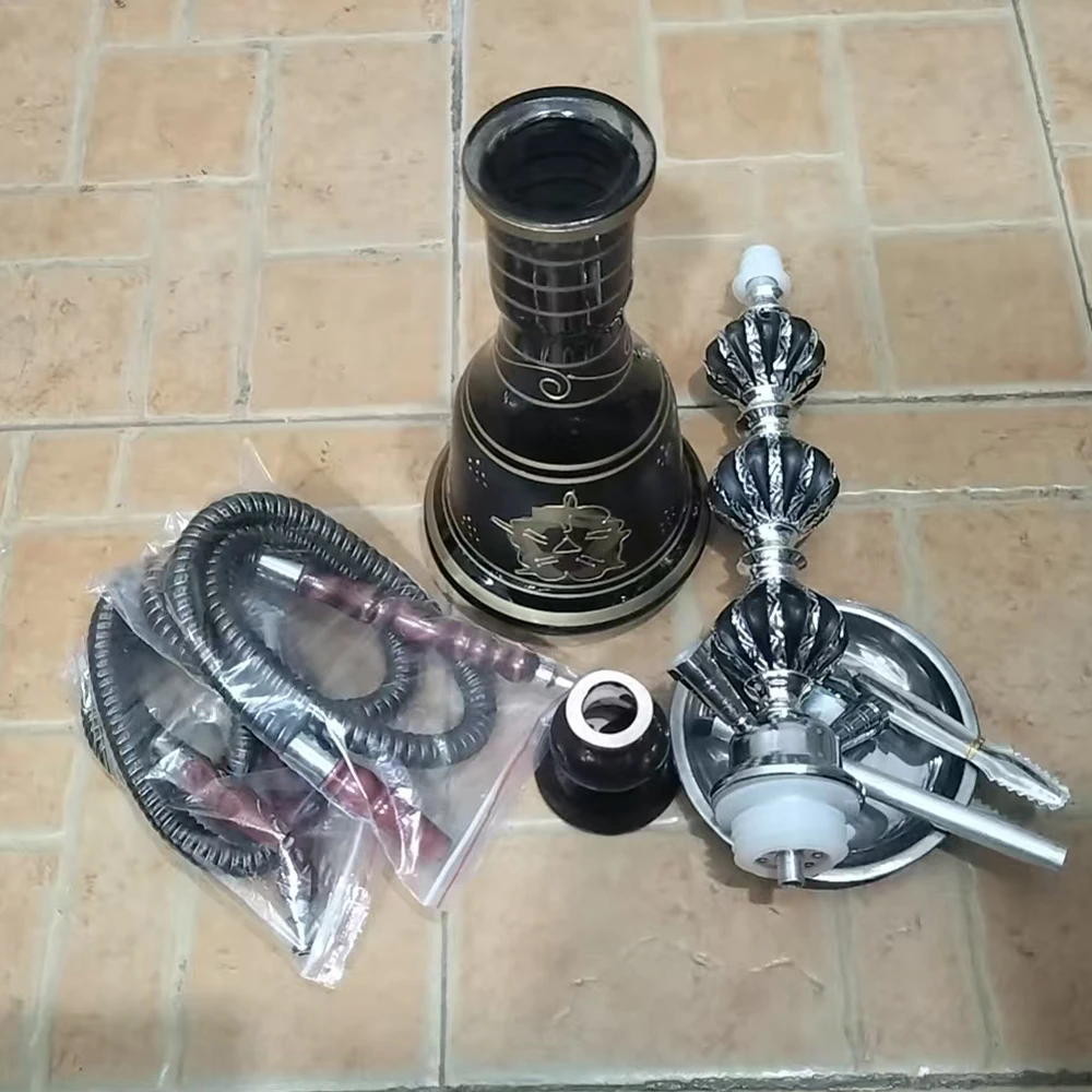 New Arabian water pipe, large double-tube glass water pipe, complete ...