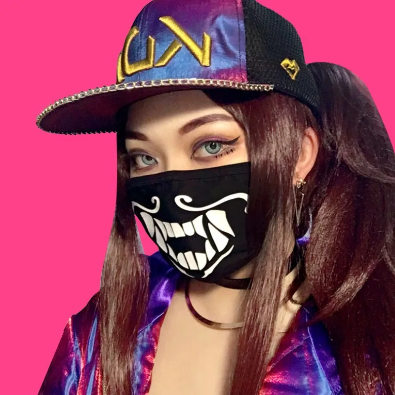 Máscara de Cosplay KDA Girl Group AKALI THE FIST OF SHADOW, LOL ...