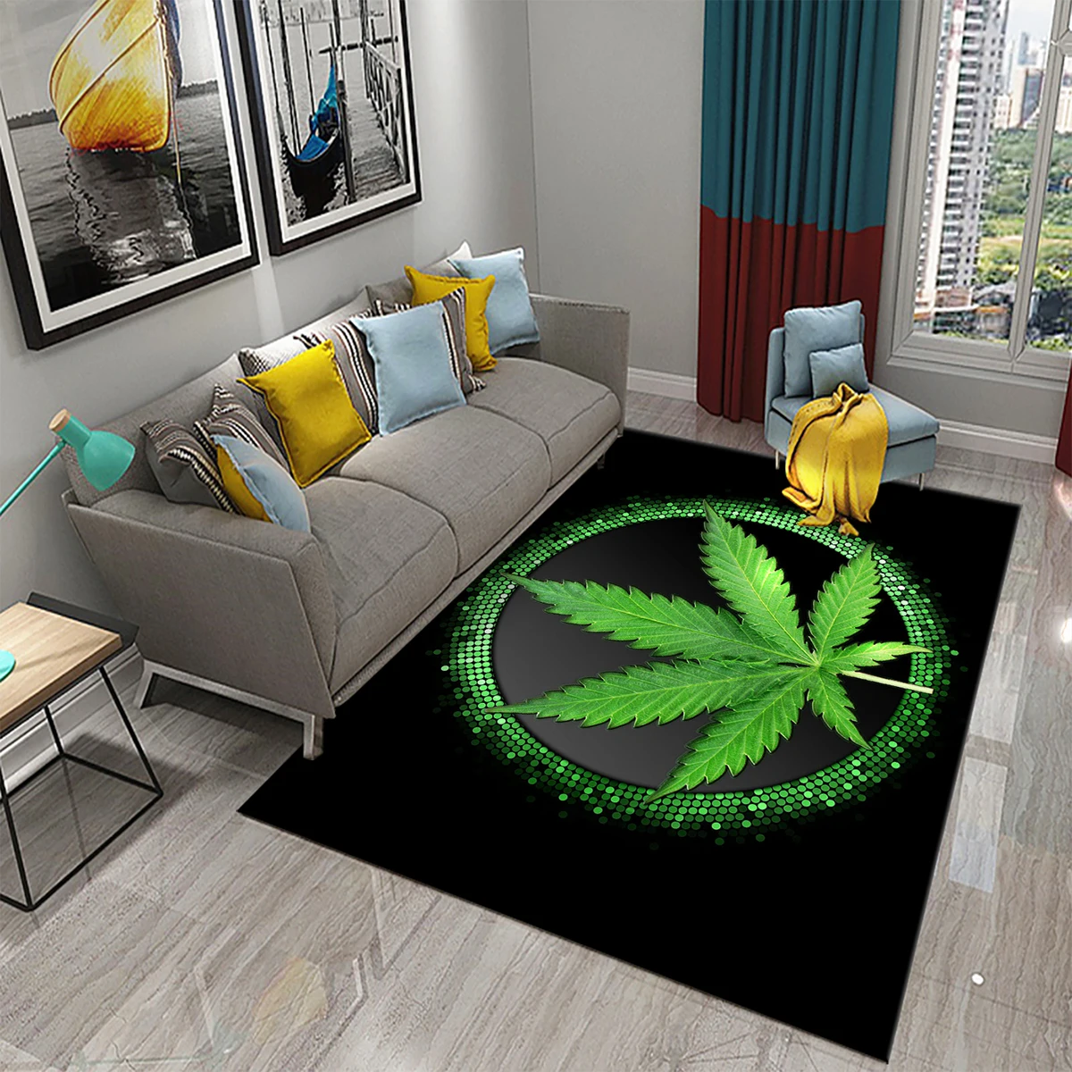 3D-Green-Cannabis-Leaf-Carpet-Green-Plant-Mats-for-Living-Room-Bedroom ...