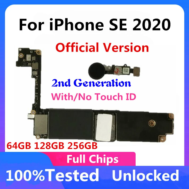 Original Unlocked Motherboard For Iphone Se 2020 Free Icloud 64gb 128gb ...