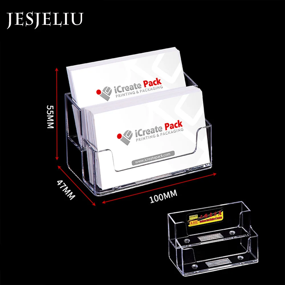 1Pc-Double-Cell-Transparent-Display-Stand-Desktop-Business-Card-Box ...