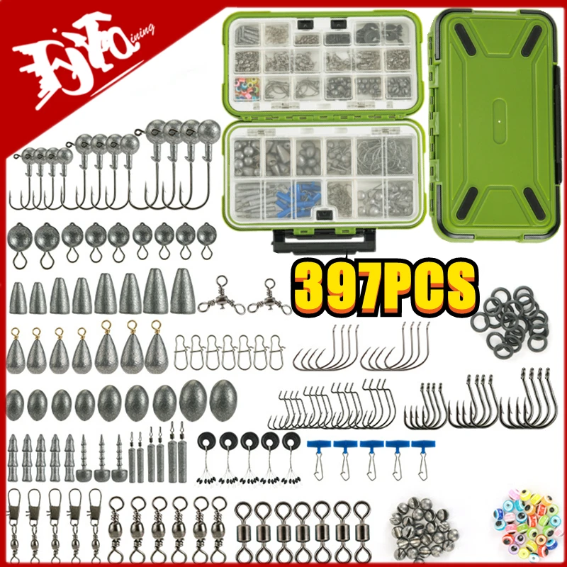 397-264PCS-Fishing-Accessories-Set-with-Tackle-Box-Including-Jig-Hooks ...