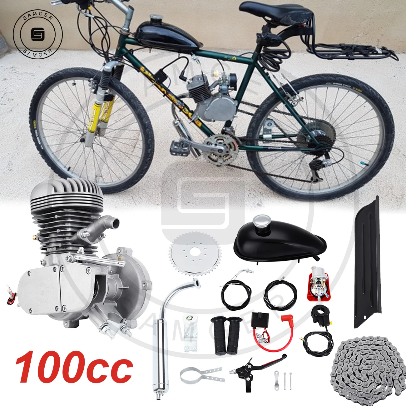 Samger-50-80-100CC-Fahrrad-Benzin-Motor-Kit-2-Hub-Pocket-Bike-Motor-F-r ...
