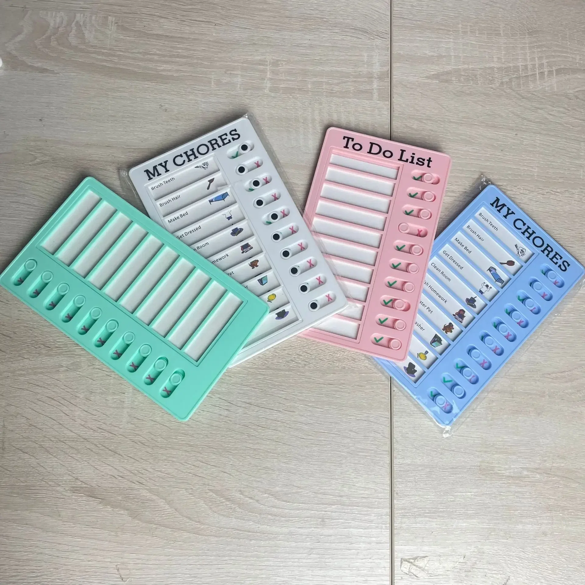 1-pcs-Kids-Chore-Chart-with-20-pcs-Blank-Card-Plastic-Checklist-Board ...