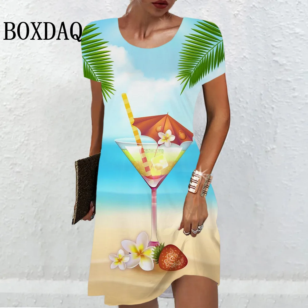 Summer-Casual-Scenery-Beach-Vacation-Dresses-Women-Leisure-Fashion ...