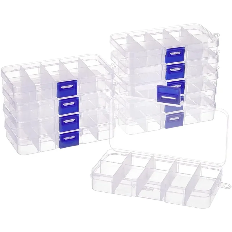10-Pcs-10-Grids-Plastic-Organizer-Box-Clear-Plastic-Jewelry-Dividers ...