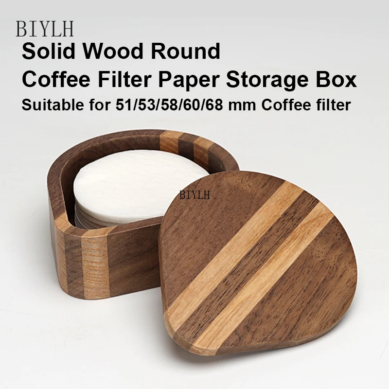 BIYLH-Solid-Wood-Round-Coffee-Filter-Paper-Storage-Box-51-53-58-60-68mm ...