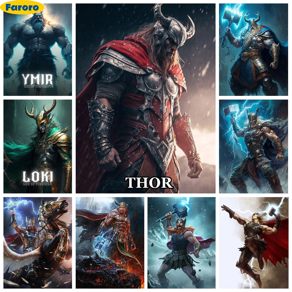 Thor-Diamond-Painting-Kit-Norse-Mythology-Characters-Diy-Diamond ...