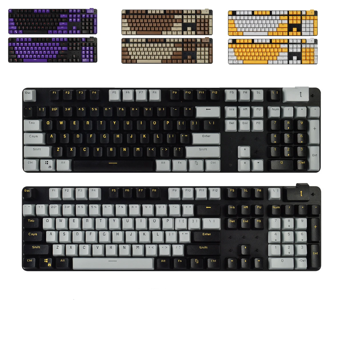 106-Key-Keycaps-Double-Shot-OEM-Keycap-Kit-60-for-Cherry-Profile-MX ...
