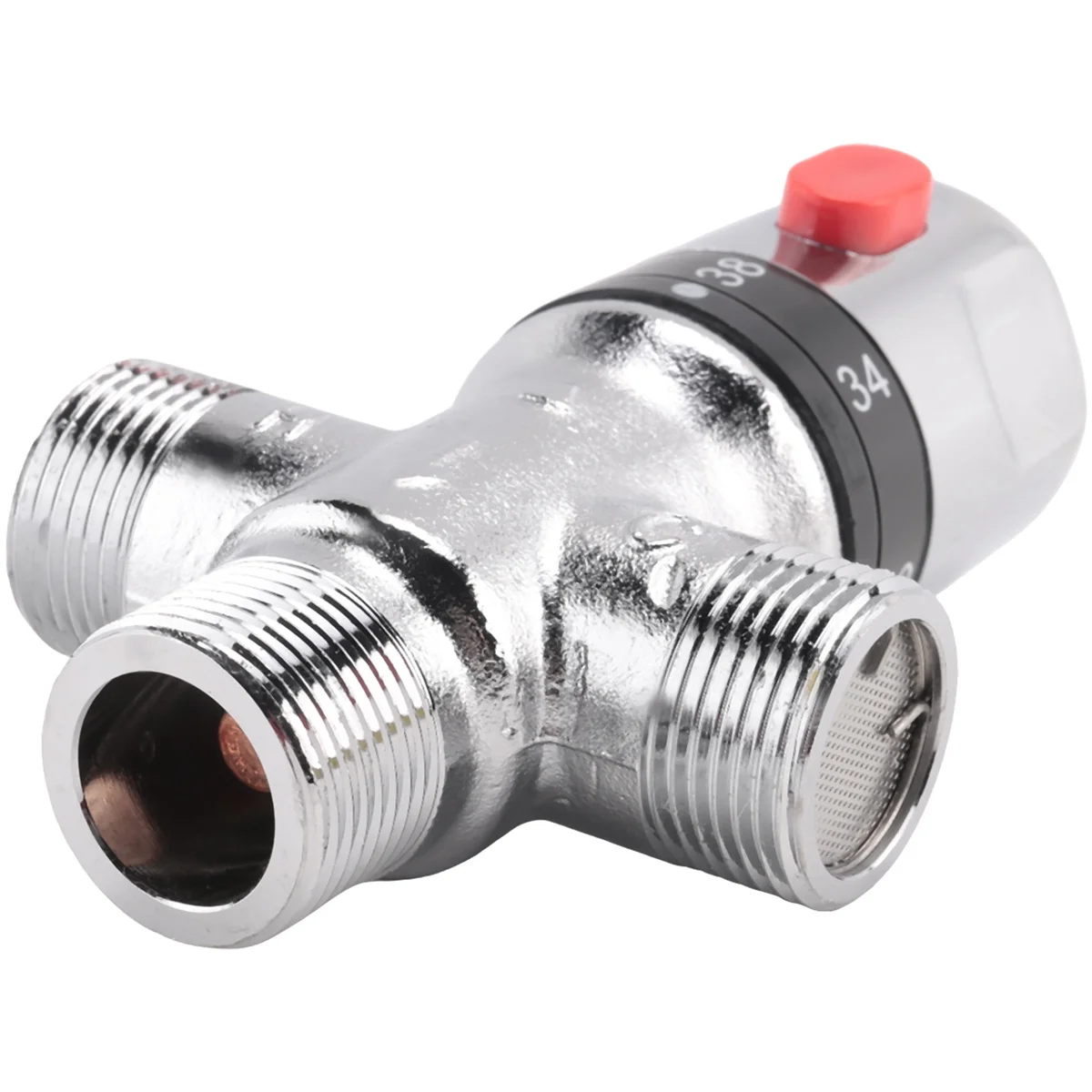 Solid Copper 3-Way Thermostatic Mixing Valve 3/4 Inch Solar Water ...