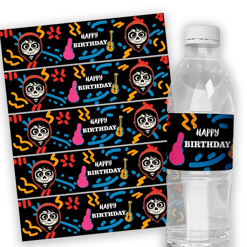 6pcs-Personalized-Disney-Coco-Theme-Party-Mineral-Water-Bottle-Labels ...