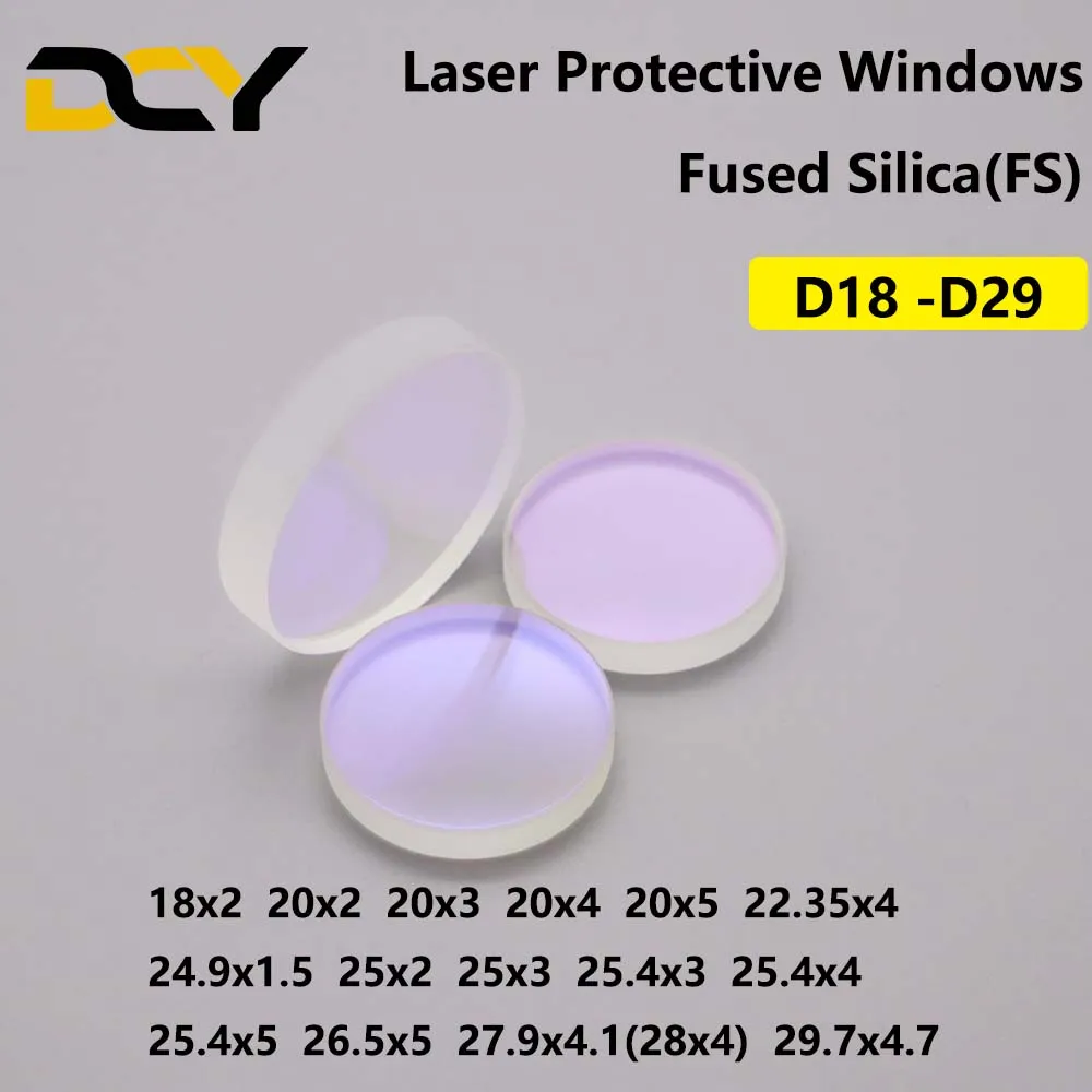 Fiber Laser Protective Windows/Protection Lens D18 29mm Quartz Fused ...