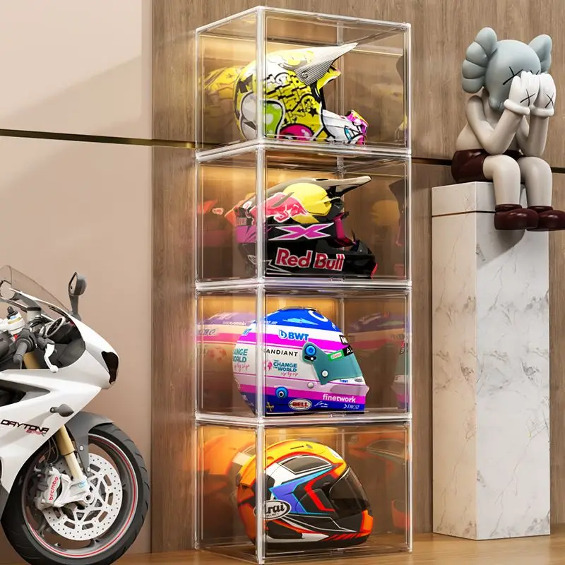Acrylic-Transparent-Display-Cabinet-Helmet-Storage-Boxes-Showcase-for ...