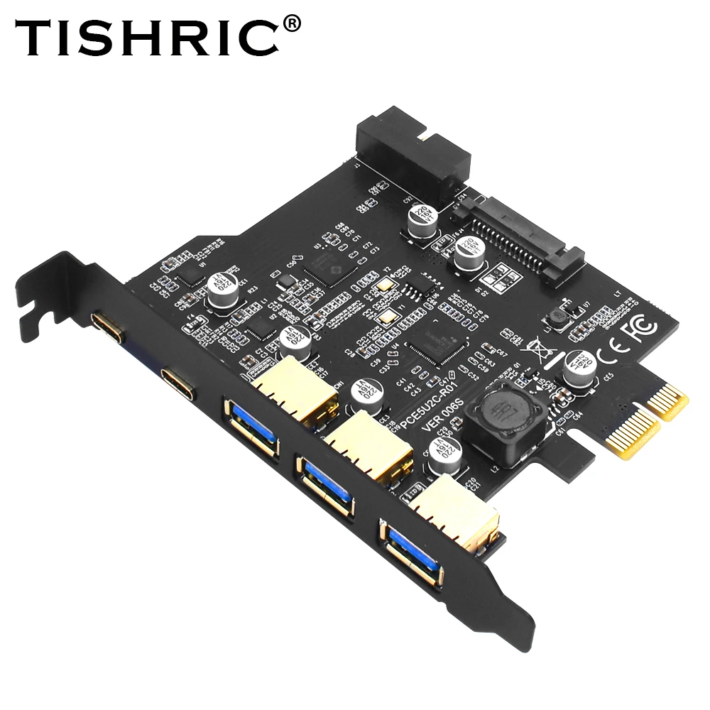 Tiric tipo c usb3.2 gen2 pcie riser cartão usb c hub usb 3.0 pci ...