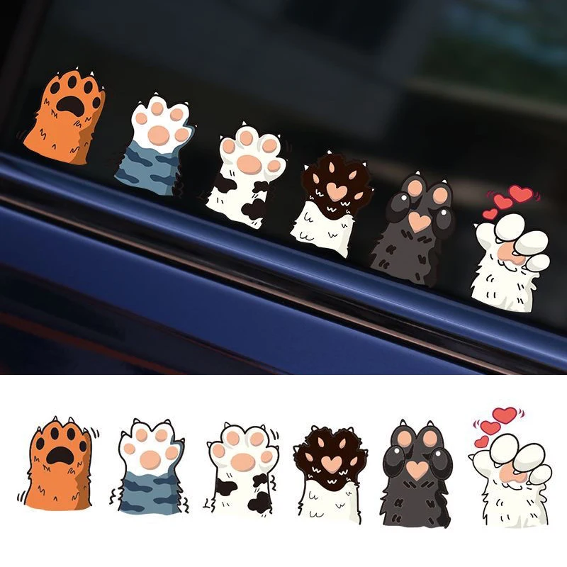 Funny-Cat-Claw-Car-Sticker-Cartoon-Cat-Motorcycle-Reflective-Cover ...