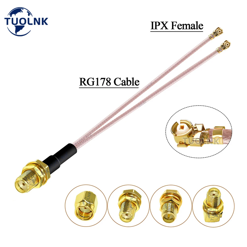 SMA Female to 2 UFL/U.FL/IPX Female Connector RG178 Splitter Cable ...
