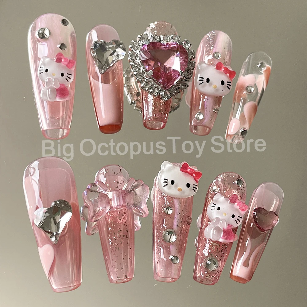 Cute Hello Kitty Acrylic Nails