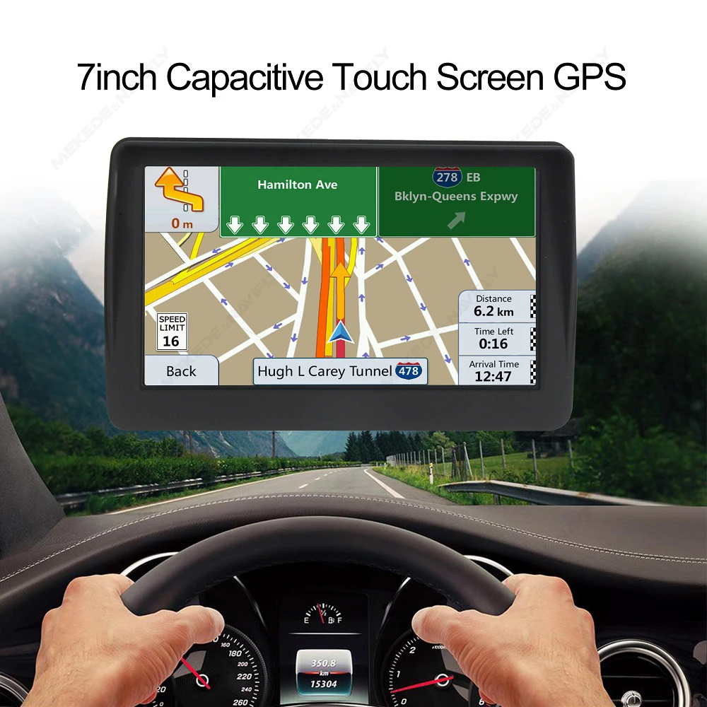 MEKEDE Portable 7'' Truck Bus Motorhome GPS Navigation Lorry Navs AV-IN ...