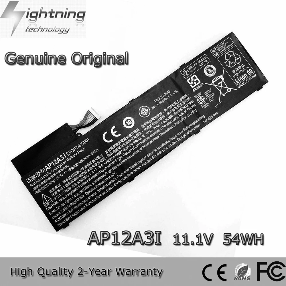 Brand New Original AP12A3i 11.1V 54Wh Laptop Battery for Acer Aspire M3 ...