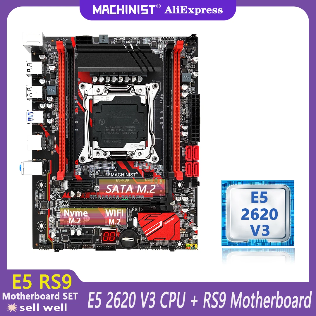 Machinist Rs9 X99 Motherboard Set Lga 2011 3 Kit Xeon E5 2620 V3 Cpu