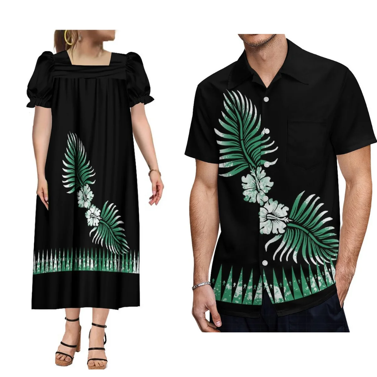 Polynesian-Islands-Hd-Print-Fashion-Wear-Mumu-Women-S-Square-Neck-Puffy ...