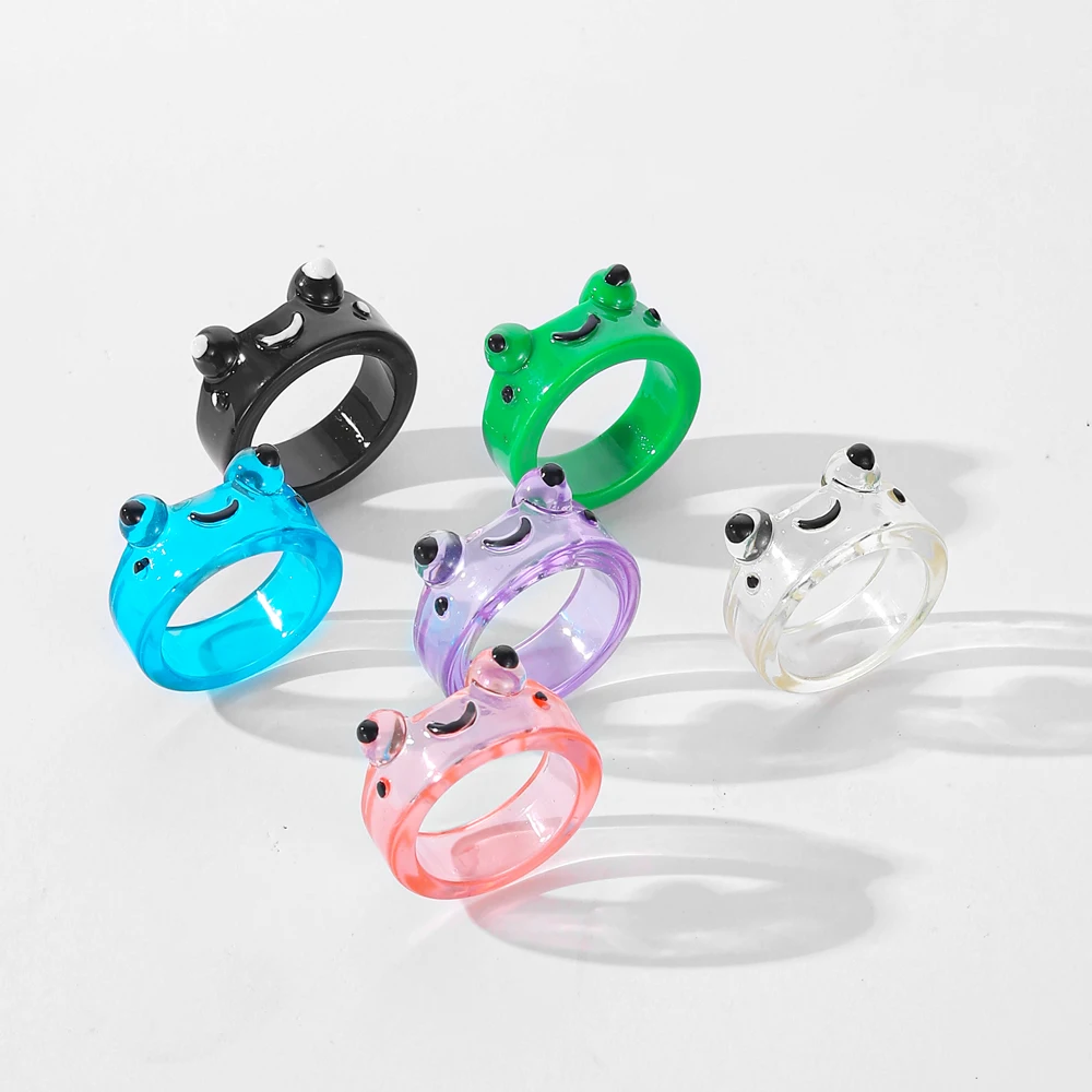 IFMYA-Cartoon-Colorful-Transparent-Frog-Rings-Resin-Cute-animal-Kids ...