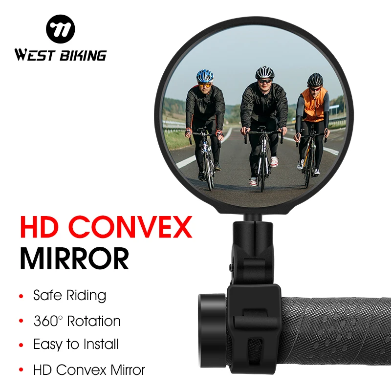WEST-BIKING-Bicycle-Rear-View-Mirrors-Stylish-HD-Adjustable-Rotate-Wide ...