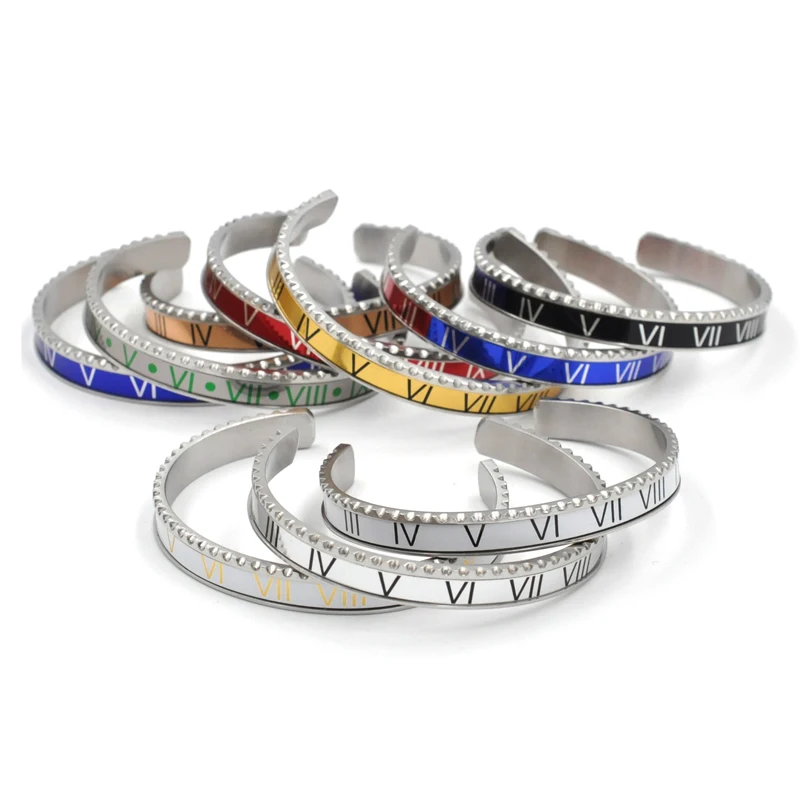 Classic-Brand-Enamel-Bangles-For-Women-Roman-Numbers-Bracelets-Men ...