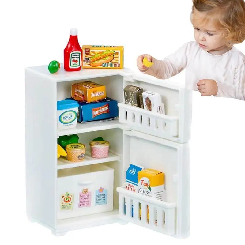 Nevera-de-juguete-para-casa-de-mu-ecas-refrigerador-con-Mini-juguetes ...