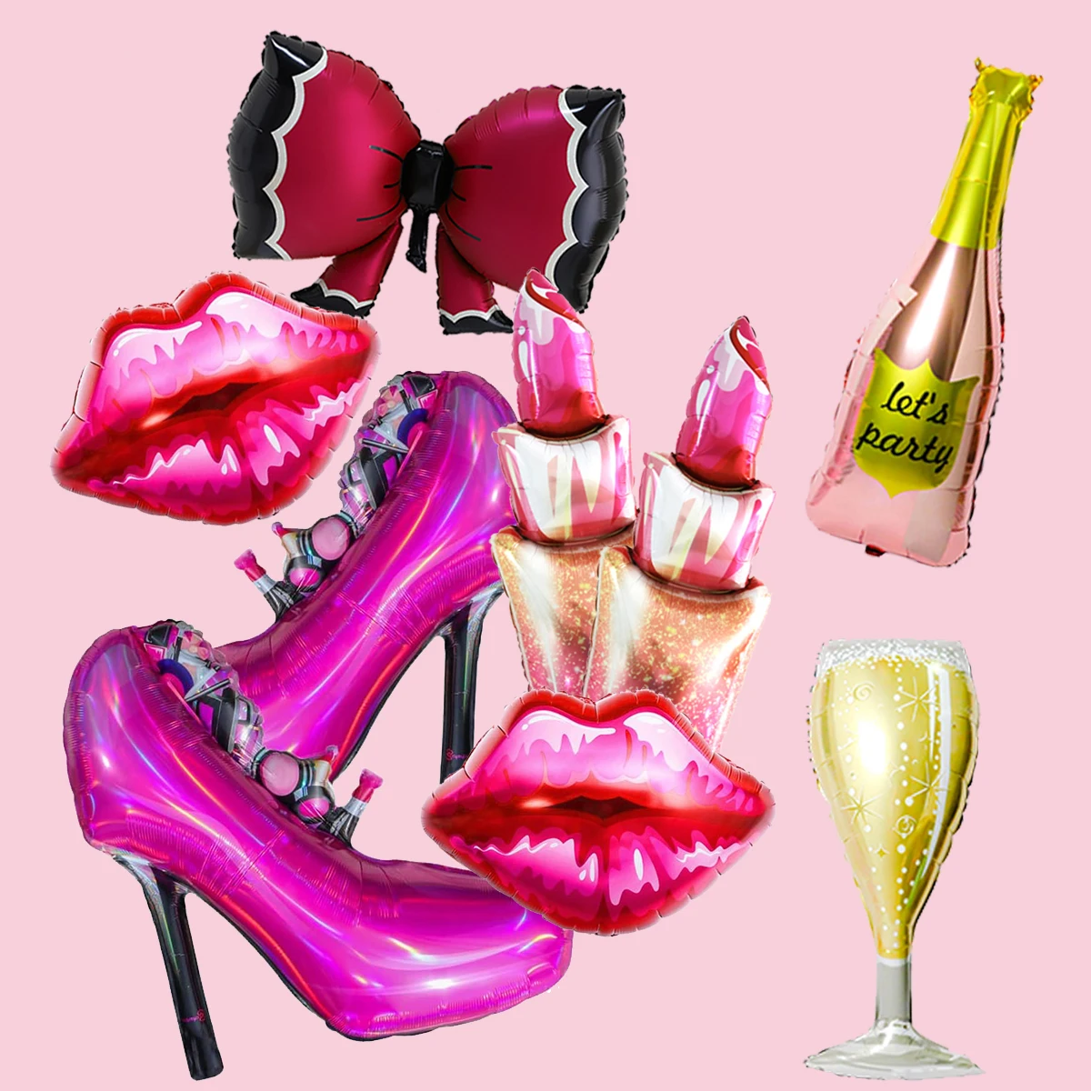 Large-High-Heel-Giant-Lipstick-Kiss-Wine-Bottle-Foil-Balloon-for ...