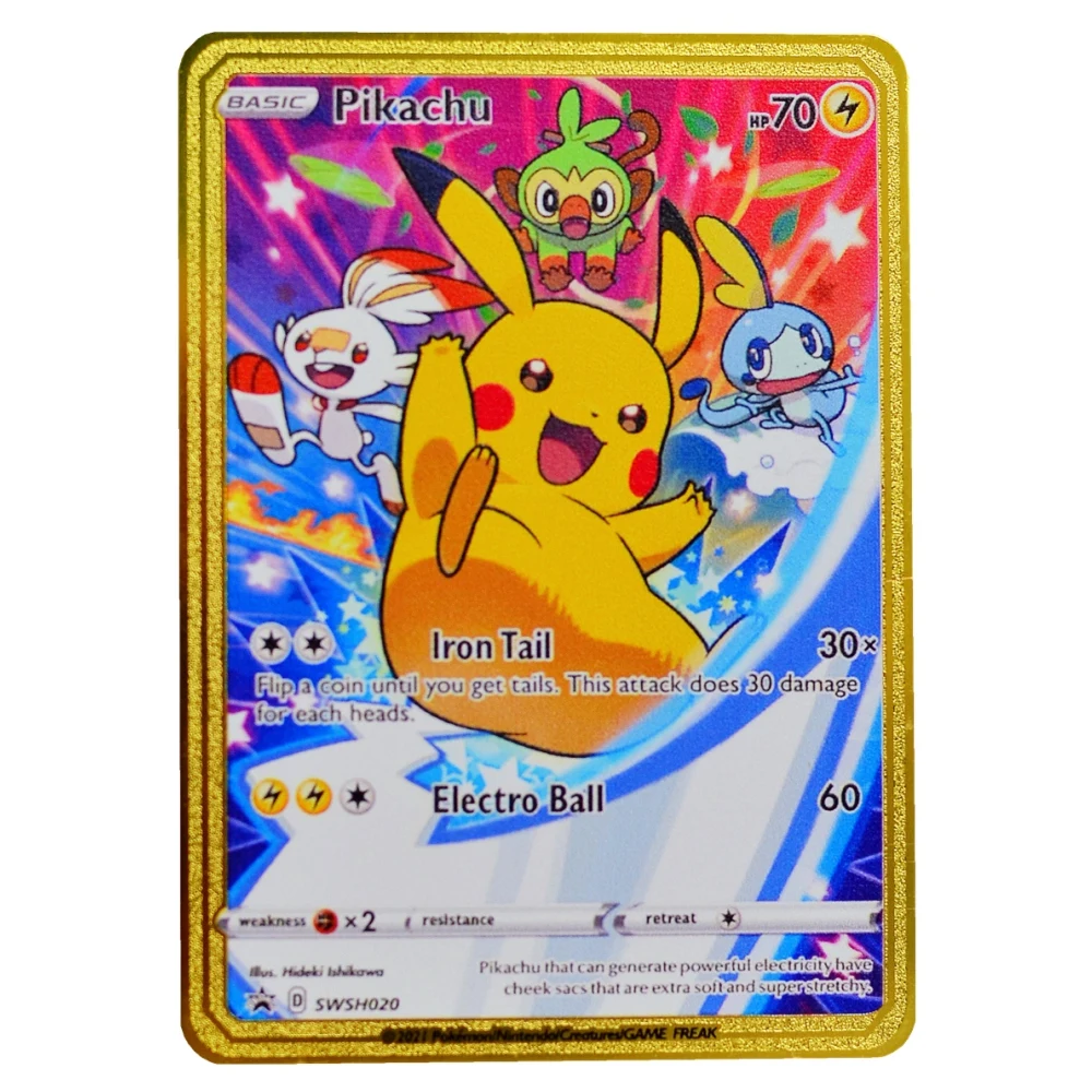 Card Metal Pokémon Letters Mewtwo Gx Pikachu Charizard Vmax Genga ...