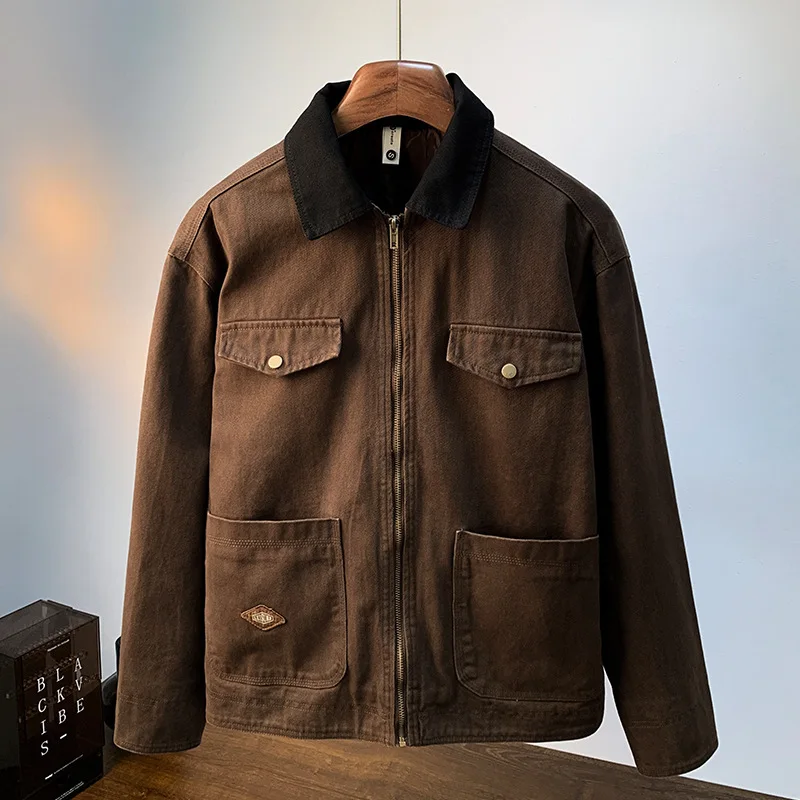 Retro-Workwear-Coat-Men-s-Spring-and-Autumn-New-Fashion-Polo-Collar ...