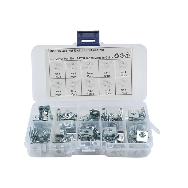 100Pcs-Speed-Fasteners-Clips-U-Nuts-Self-Tapping-Screw-Spire-U-Clips ...
