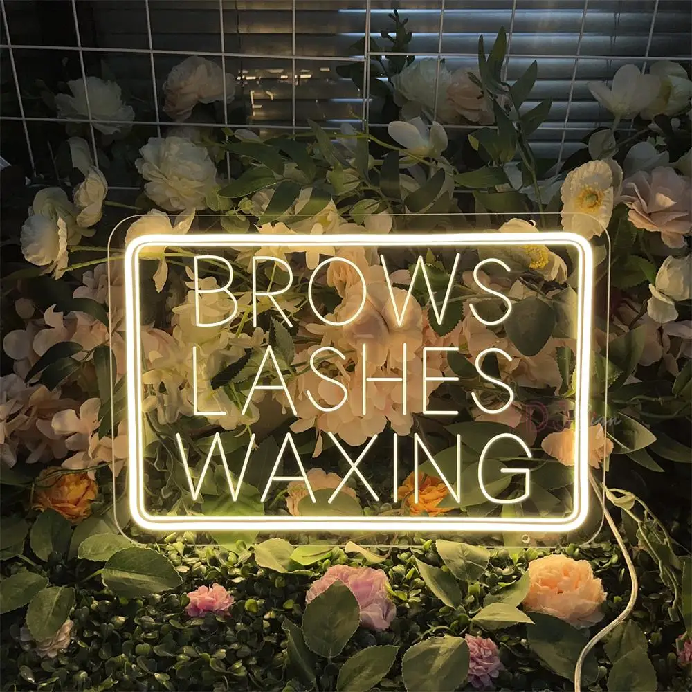 Brows-Lashes-Waxing-Neon-Sign-Gift-Custom-3D-Engraving-LED-Light-Beauty ...