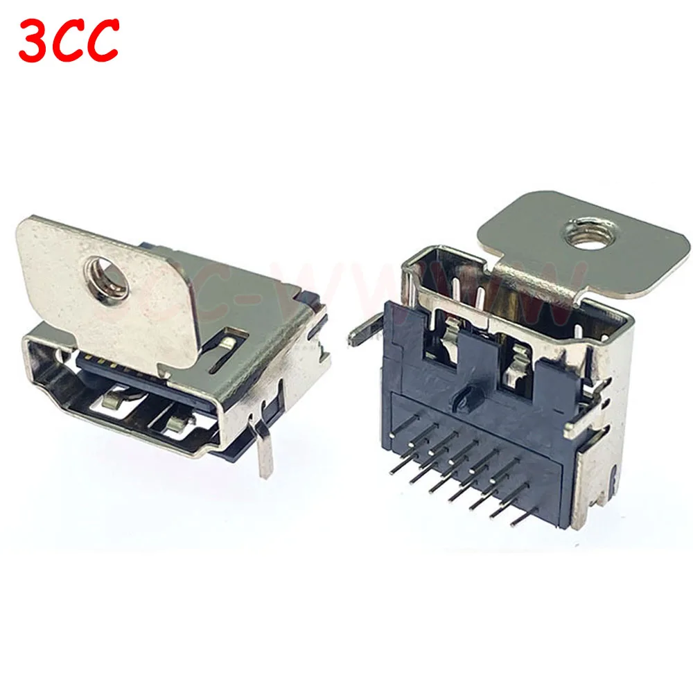 2-10PCS HDMI Socket HD TV Interface HDMI Female 19p Three Row Straight ...
