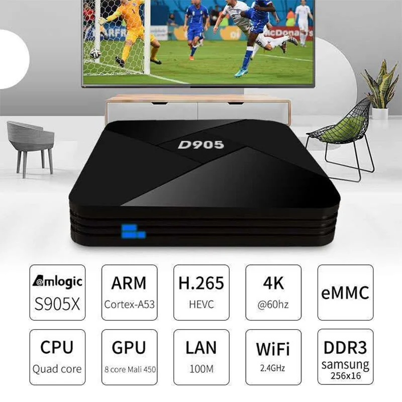 D905 Portable Tvbox Android TV 8gb Ram WIFI Mlogic S905 4K Smart IPTV ...