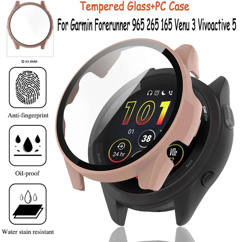 PC Case+Tempered Glass For Garmin Venu3 Vivoactive 5 Full Cover Screen ...