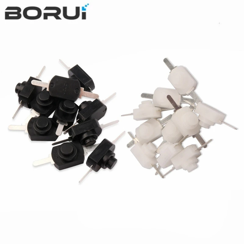10pcs Dc 30v 1a Black On Off Mini Push Button Switch For Electric Torch ...