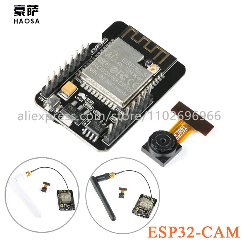 Module caméra sans fil WiFi ESP32 CAM BLE, 5 pièces, carte de développement ESP32 avec OV2640 ...