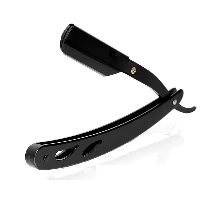 Professional-Manual-Stainless-Steel-Black-Folding-Straight-Edge-Razor ...