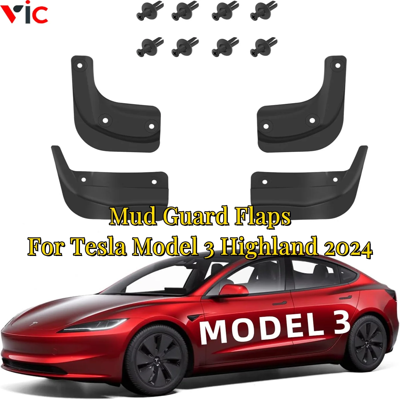 Mud-Guard-Flaps-for-Tesla-Model-3-Highland-2024-No-Drilling-Mud-Flaps ...