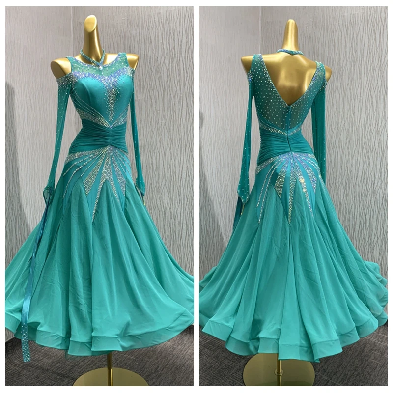 Valsa-tango-vestido-de-dan-a-de-sal-o-lavanda-liso-sal-o-de-baile ...