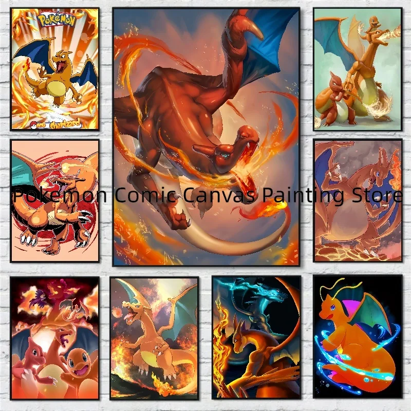Pokémon Charmander Charizard Art Wall Paintings Stickers and Posters ...